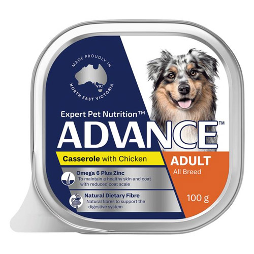 Advance Single Serve Adult Dog Wet Food Casserole With Chicken 100g*12 ...