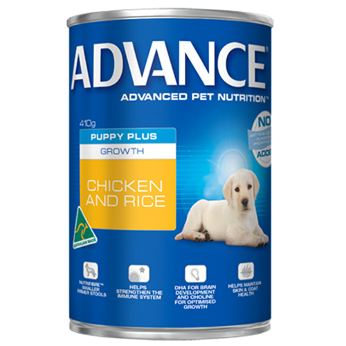 Buy Advance Puppy Plus Growth With Chicken & Rice Cans 410 Gm - Free ...