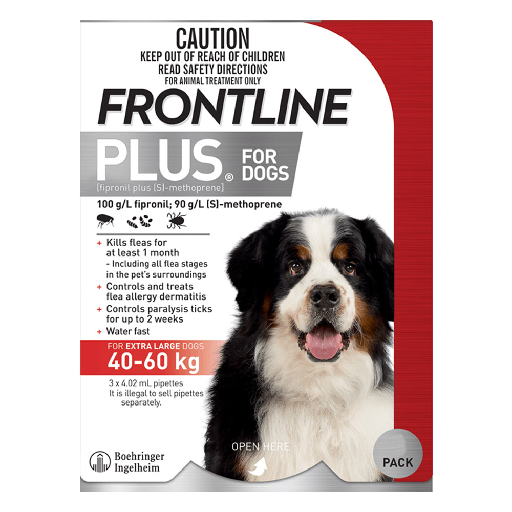 Buy Frontline Plus For Extra Large Dogs 40 To 60kg (Red) - Free Shipping
